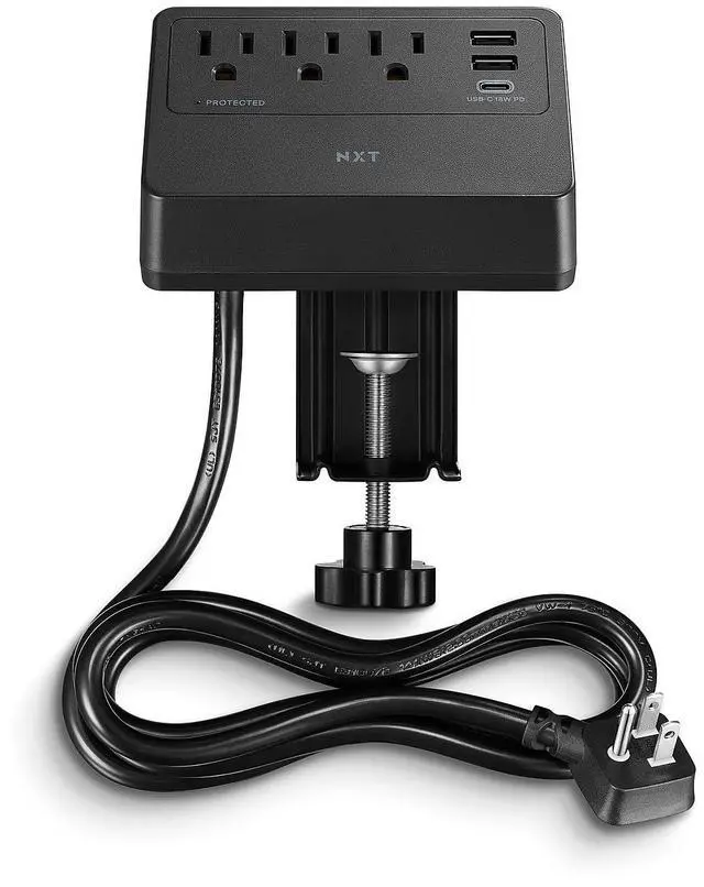 NXT 3-Outlet Plus USB Desktop Surge Protector, 5ft Cord, 900 Joules ...