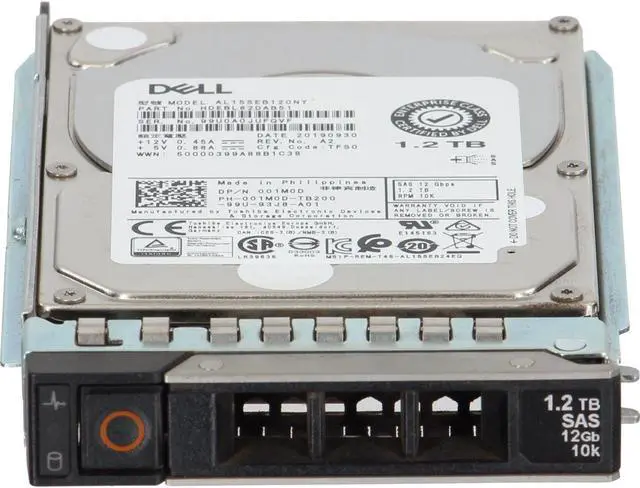 Refurbished: Dell 1.2TB 10K 12Gbps SAS 2.5 HDD 512n (ME) CPO (01M0D) -R ...