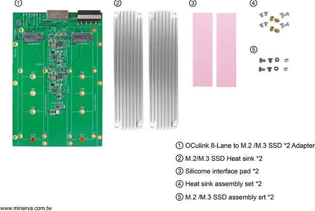PD803A - OCulink 8-Lane (SFF-8612 8i) to M.2 NVMe SSD for Intel TriMode ...