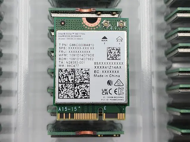 Intel Killer BE200 1750x & BT 5.4 Wi-Fi 7 Card with M.2. pcie Key E Interface for Intel ...