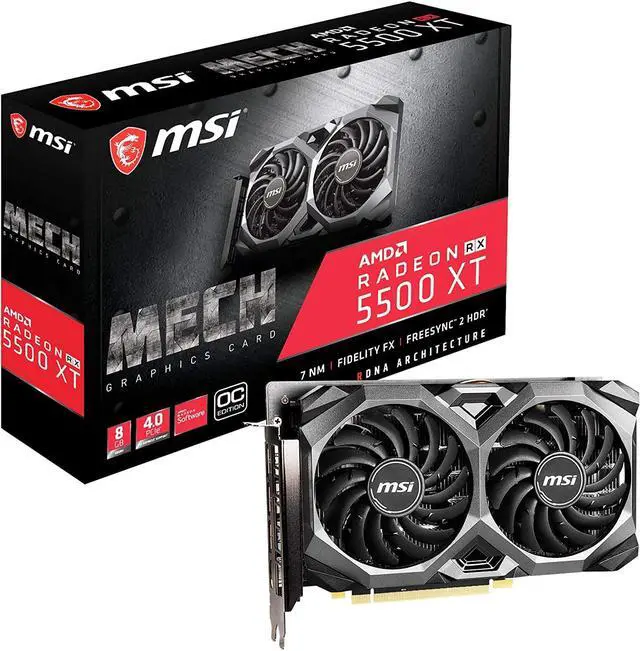 Refurbished: MSI Gaming Radeon RX 5500 XT 8GB GDDR6 Dual Torx 3.0 Card ...