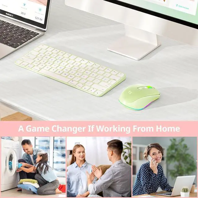 Wireless Mouse with Jiggler - Light Up USB C Mouse USB&Type C Receiver ...