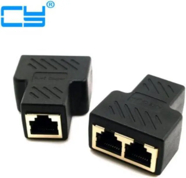 STP UTP Cat6 RJ45 8P8C Plug To Dual RJ45 Splitter Network Ethernet ...