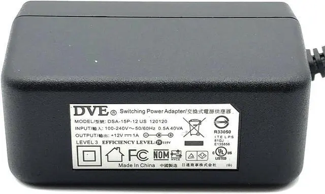 NEW Genuine 12W DVE Switching Power Adapter +12V 1A Model DSA-15P-12 US 120120 - Newegg.com