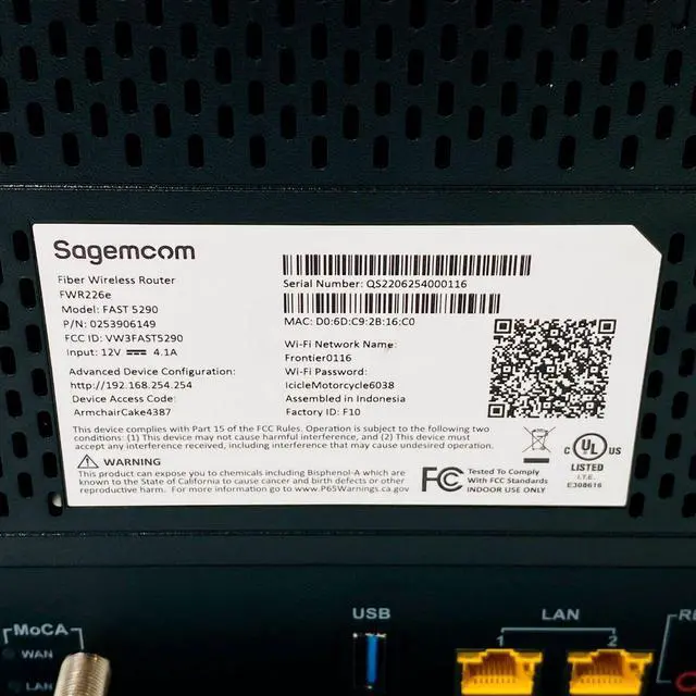 NEW Sagemcom FAST 5290 Fiber Wireless Router FWR226e with Bundle ...