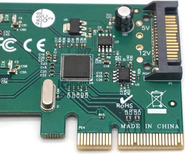 Weastlinks PCI-E to 2 Port USB3.1 10Gbps Type-A Controller Card PCI ...