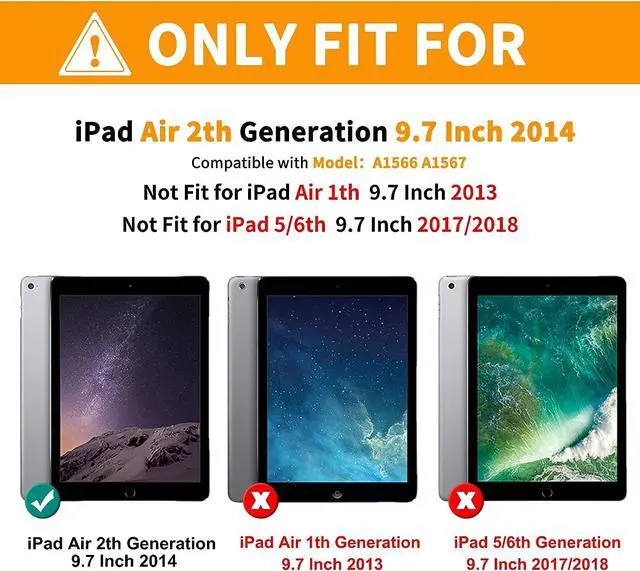 for iPad Air 2 Case 9.7 Inch,iPad 2th Generation(2014 Released),Hybrid ...