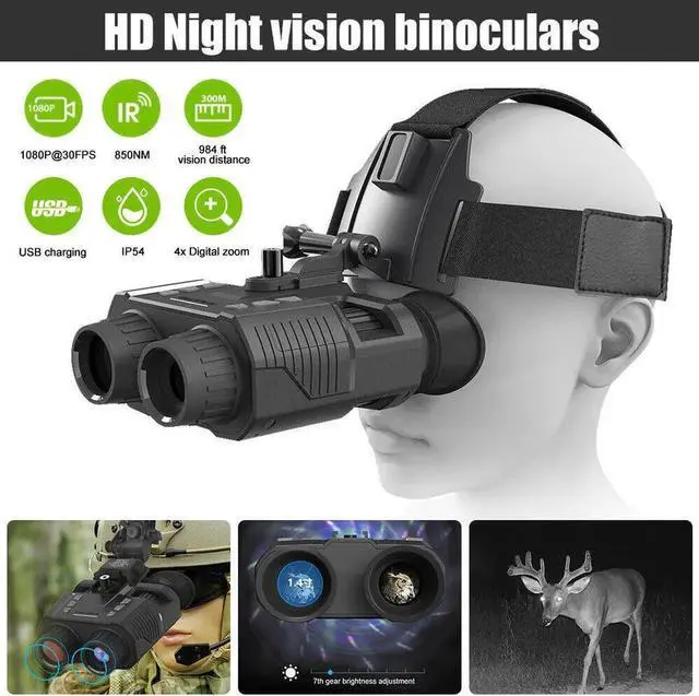 NV8000 4K 3D Night Vision Binoculars Infrared Head Mounted for Hunting ...