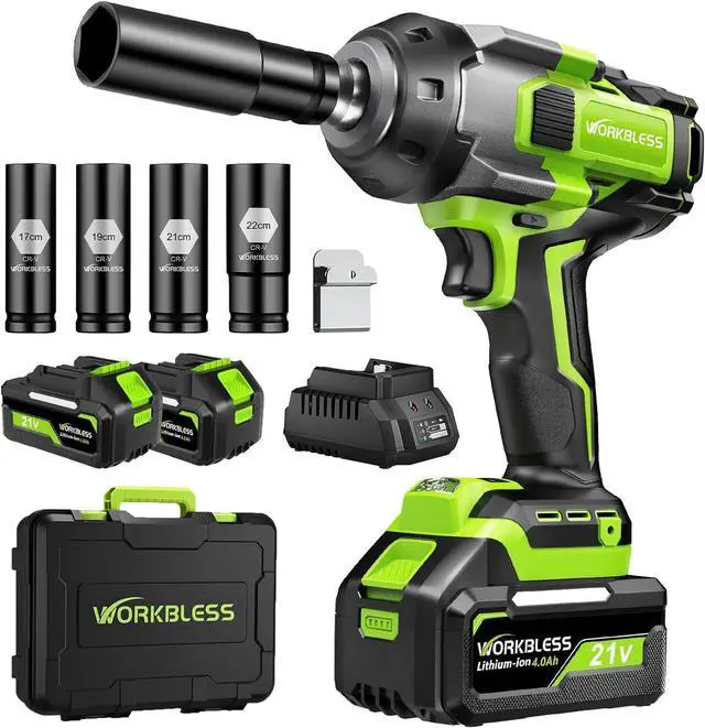 Cordless Impact Wrench 1/2 Inch: Max 1500Nm (1100Ft-lbs) 1/2 Impact Gun ...