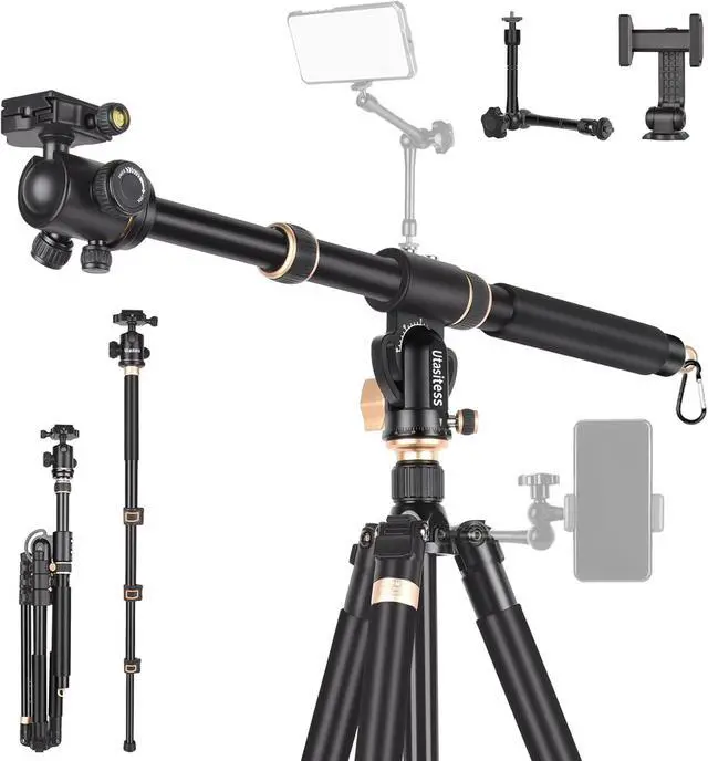 86.6 inch Camera Tripod Monopod with Center Column and Ball Head ...