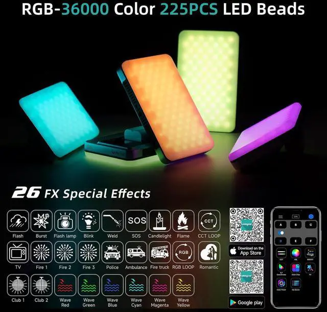 VILTROX 15C RGB Led Panel Light, Smartphone Control 360° Full Color On ...