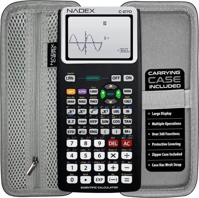 Scientific Calculator with Graphing, Includes Carrying Case, for ...