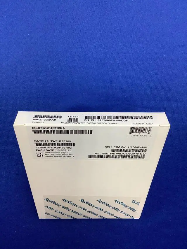 SSDPD2KS153T8R INTEL D7-D4512 15.36TB 2.5 NEMe PCIe SSD EMC PN ...