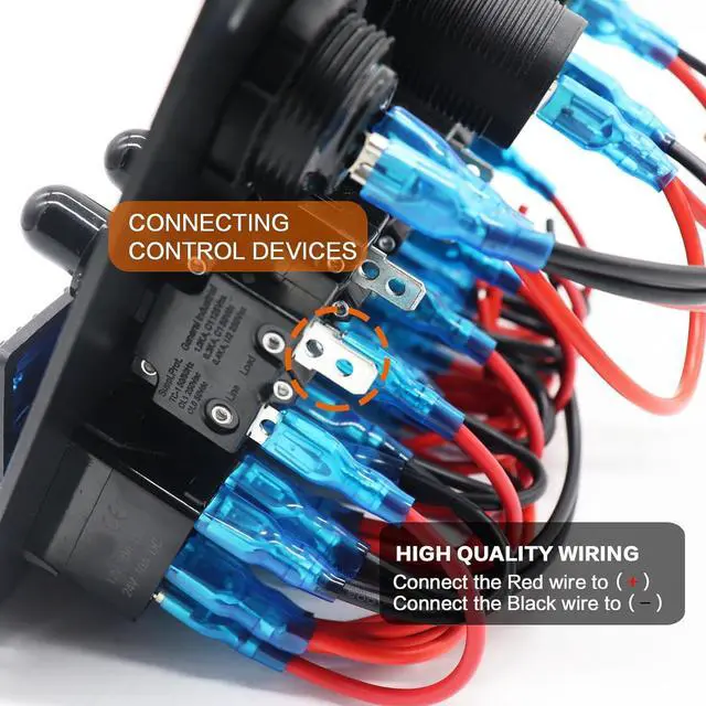 6P Rocker Switch Panel with American Flag Pattern ON Off Toggle Switch ...