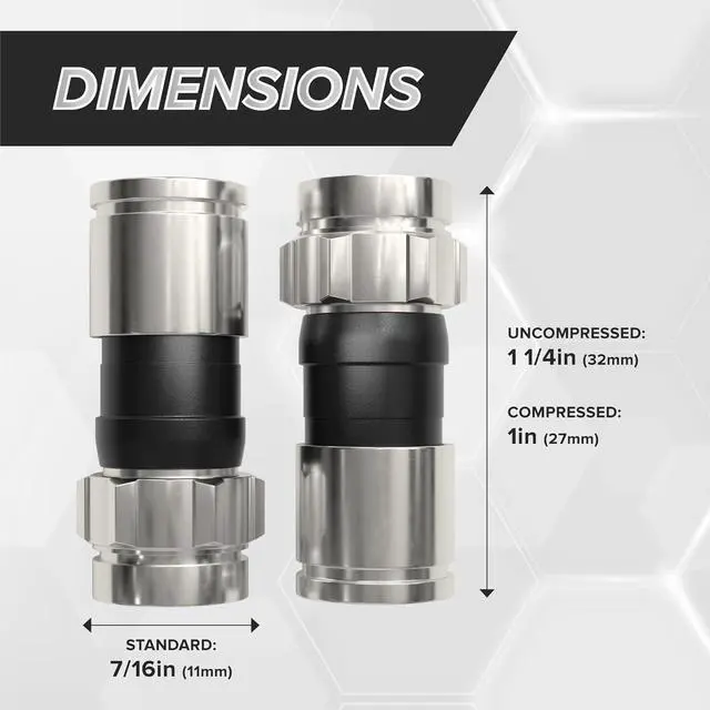 Coaxial Cable Connector, 100 PCS, RG6 Compression Fitting, Water Tight ...