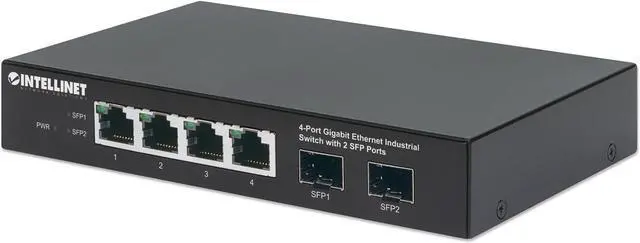 Intellinet Industrial 4-Port Gigabit Ethernet Switch with 2 SFP Ports ...