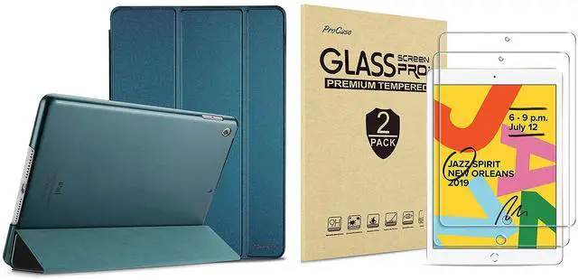 ProCase iPad 10.2 Case 2019 iPad 7th Generation Case (Teal) Bundle with ...