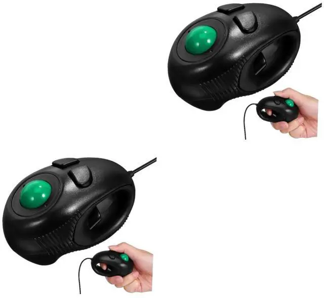 Mobestech Wired Trackball Mouse - 2pcs Mini Ergonomic 4D Handheld ...