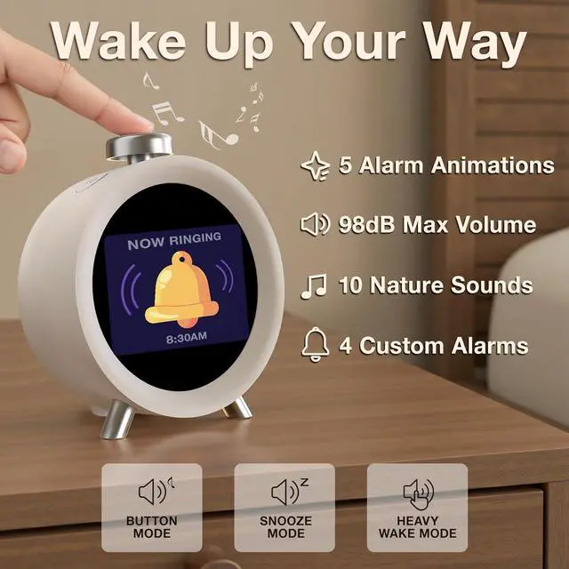 Dekala ChronoSense Alarm Clock for Bedroom Temperature Humidity, 7-Day ...