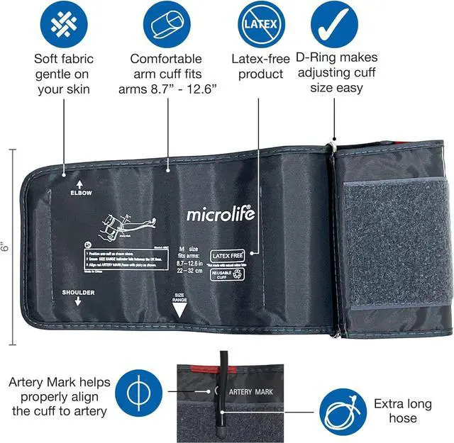 Microlife Replacement Blood Pressure Cuff (Medium (8.7-12.6 inch ...