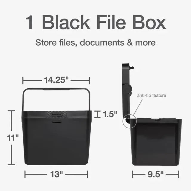 Pendaflex Portable File Box, Letter Size, 14.25" x 9.25" x 11", Black ...