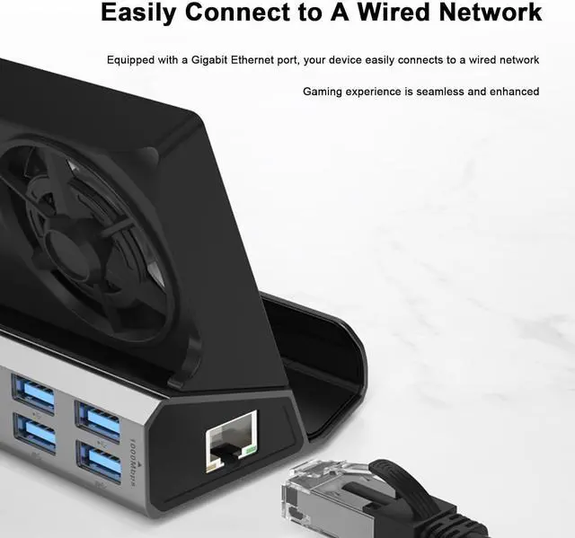 Bewinner 10 in 1 USB C Hub, 10 in 1 Type C Dock with Dual Fans PD 3.0 ...