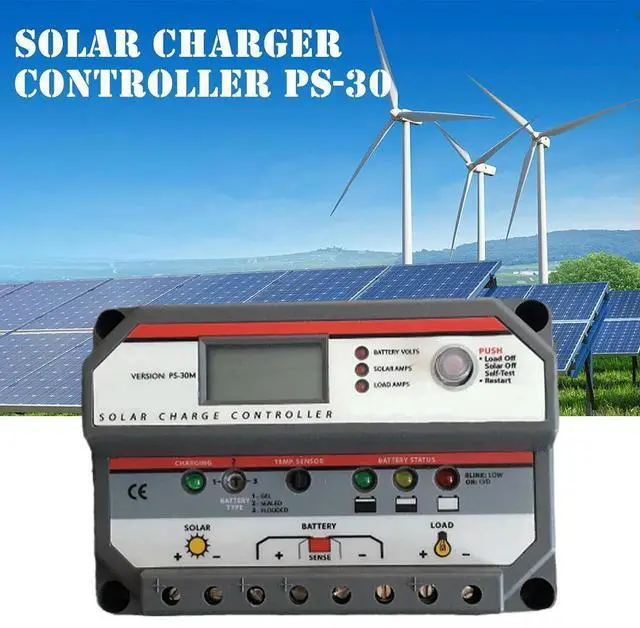 Solar Controller PS30M 30A with LCD Display for 12V 24V Systems ...