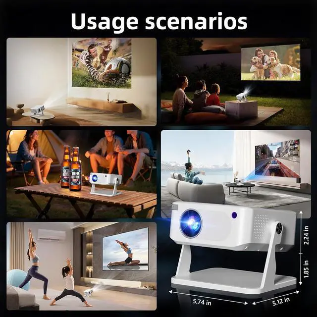 Mini Projector with WiFi 6 and Bluetooth 5.2, Portable Projector 4K ...